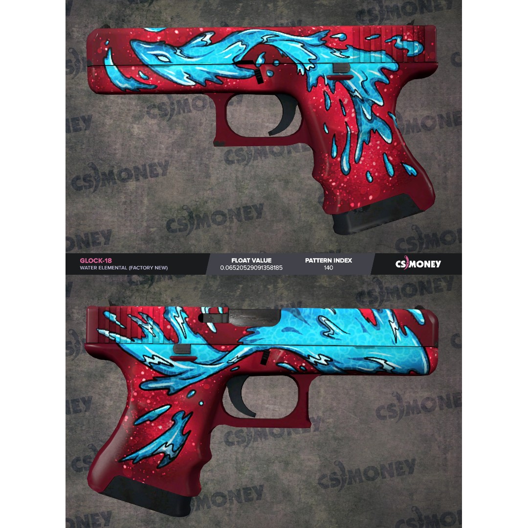 (66% M.P) GLOCK WATER ELEMENTAL FN CNY SALE CSGO, Video Gaming, Gaming ...