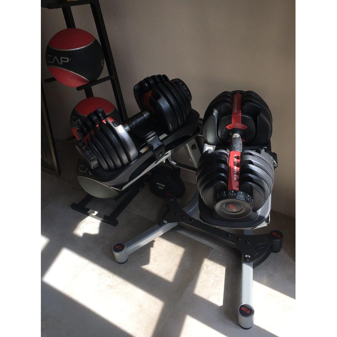 Bowflex SelectTech 552 Adjustable Dumbbells (Pair) & Stand!, Sports ...