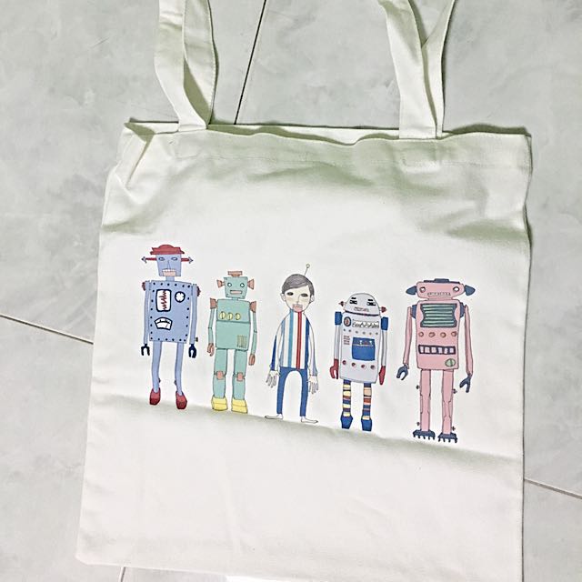 Brand New Robots Tote Bag, Everything Else on Carousell