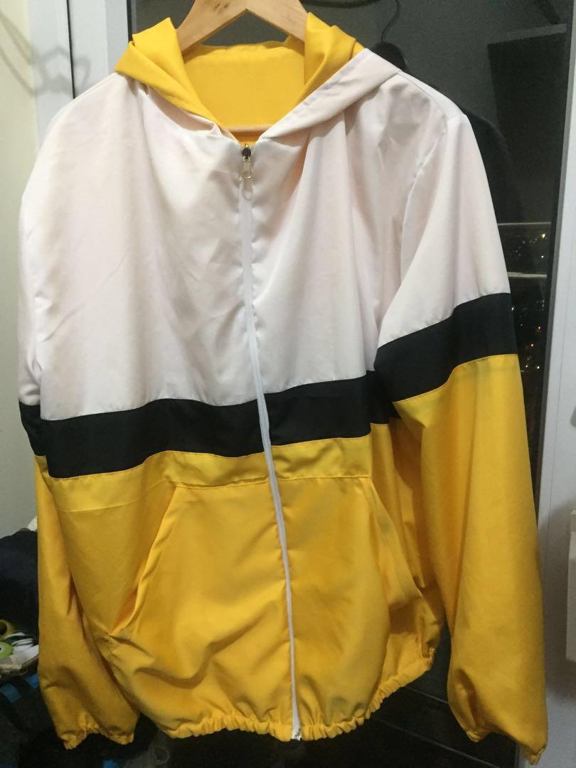 Reversible Windbreaker (Yellow and White & Yellow and Black), Men's ...