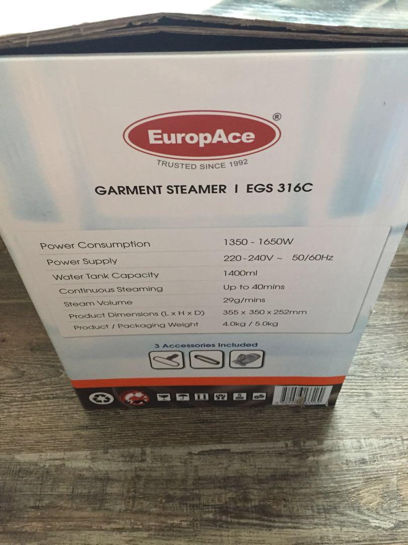 EuropAce Garment Steamer EGS 316C, TV & Home Appliances, Irons ...