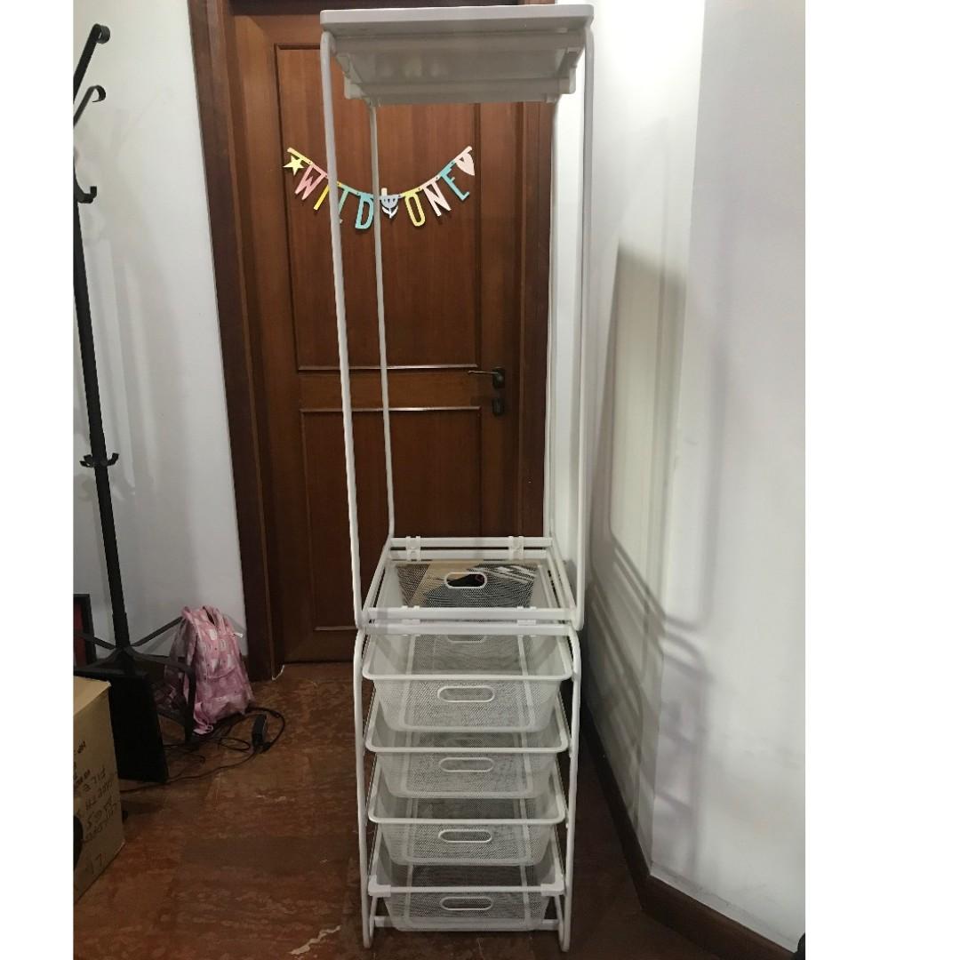 Ikea Algot Storage - Frame with rod and mesh baskets, Furniture & Home ...