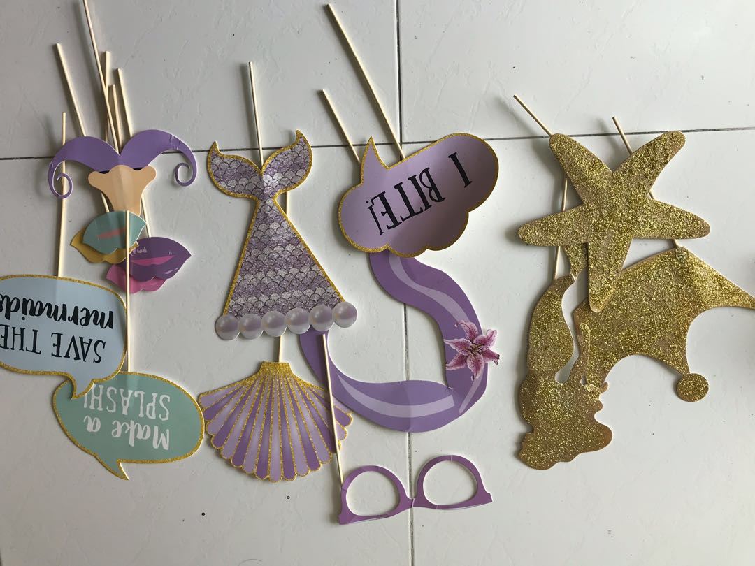 Photo booth Props - Mermaid theme, Hobbies & Toys, Stationery & Craft ...