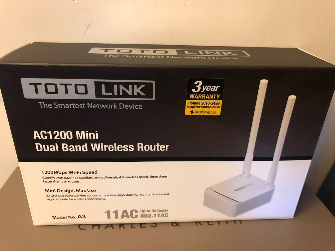 Toto Link AC1200Mini Dual Band Wirless Router, 電腦＆科技, 電腦周邊及配件, Wifi及上網 ...