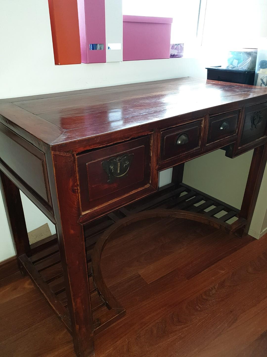 Antique Chinese Study Table, Furniture & Home Living, Furniture, Tables ...