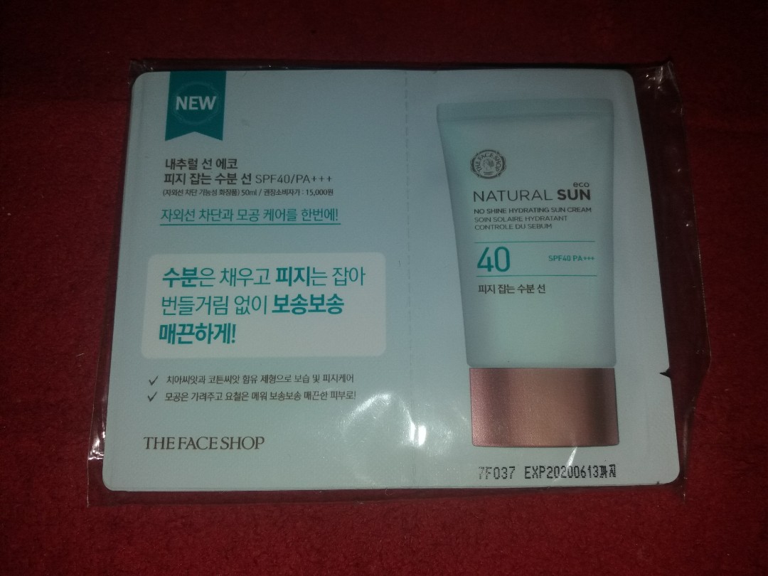 Authentic The Faceshop Natural Sun Cream Samples, Beauty & Personal ...