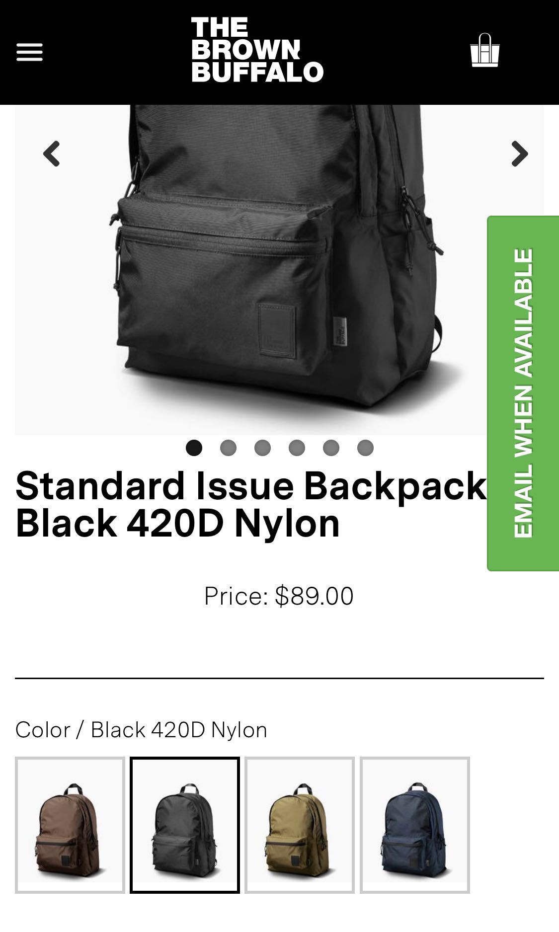 Brown Buffalo Standard Issue Backpack, Men's Fashion, Bags, Backpacks ...