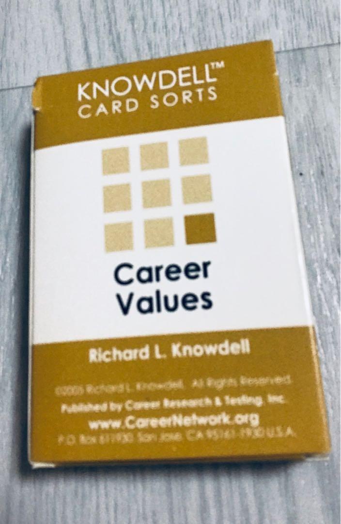 Knowdell Card Sorts - Career Values, Everything Else on Carousell