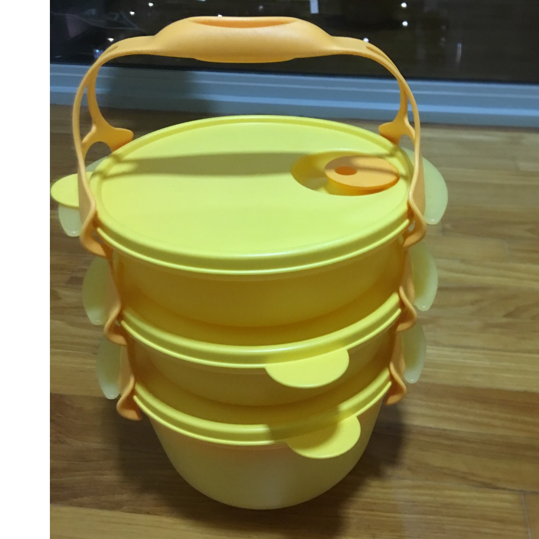 Tupperware 3 tier container, Furniture & Home Living, Kitchenware ...