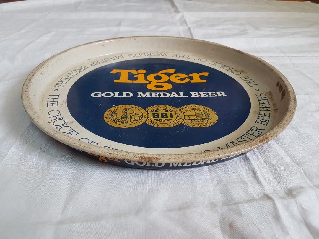 Vintage Tiger Gold Medal Beer Metal Tray, Hobbies & Toys, Memorabilia ...