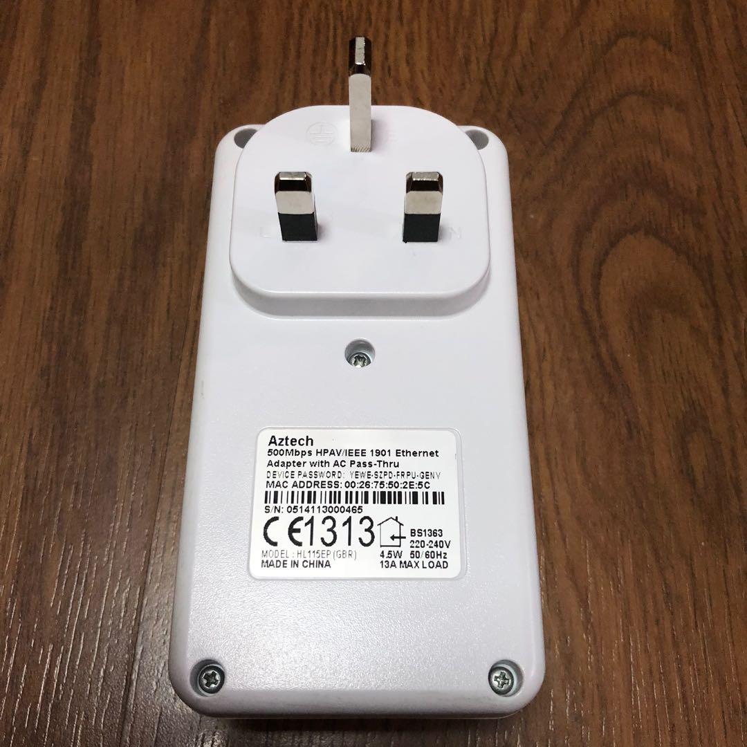 Aztech HomePlug Powerline AV 500 4-port Gigabits Switch, Computers ...