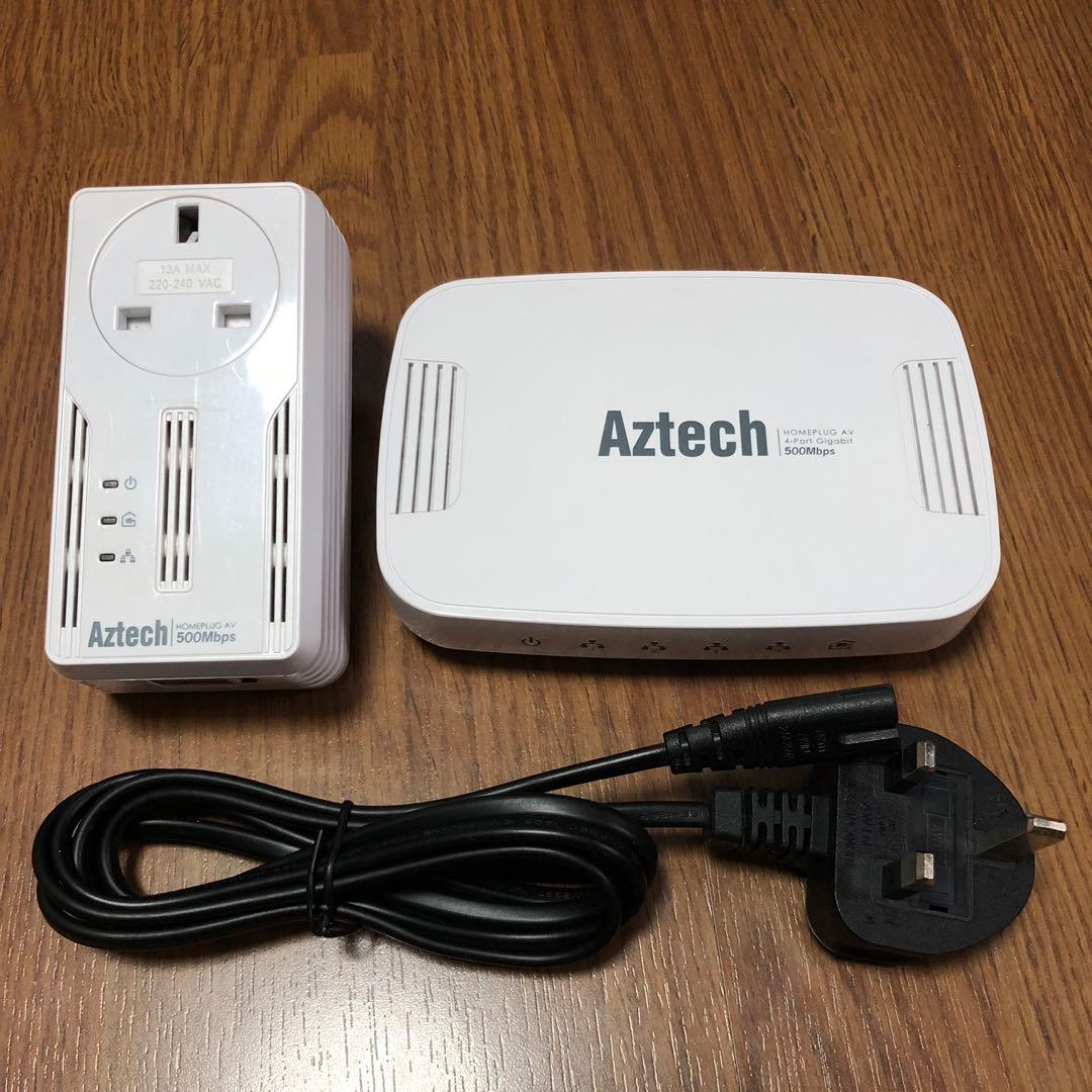 Aztech HomePlug Powerline AV 500 4-port Gigabits Switch, Computers ...
