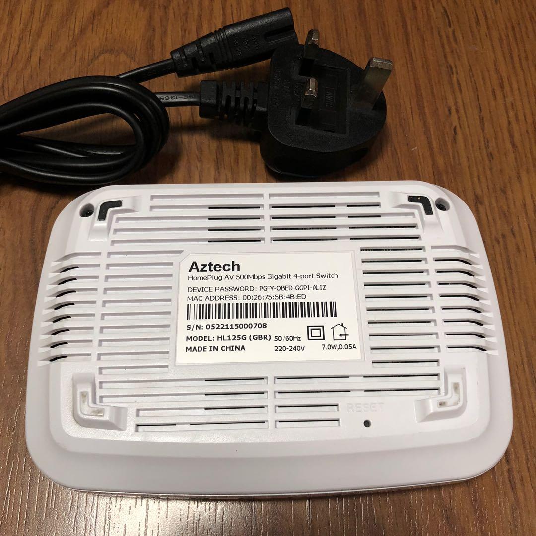 Aztech HomePlug Powerline AV 500 4-port Gigabits Switch, Computers ...