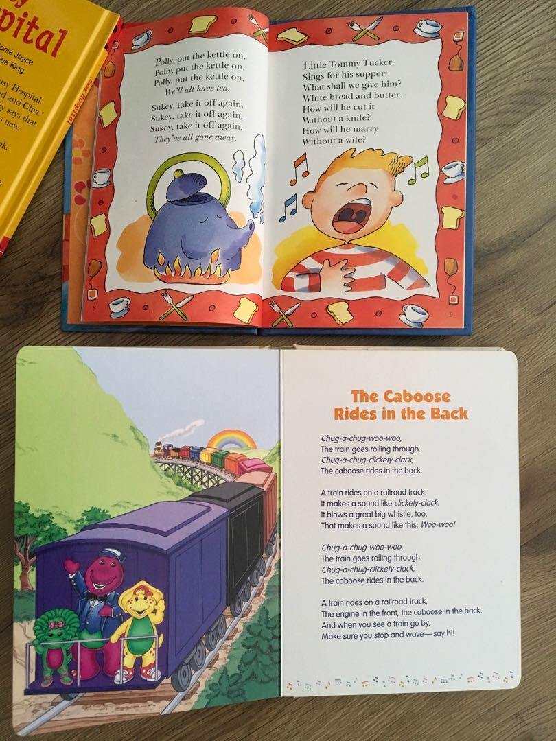 Barney Sing-Along book & Nursery Rhymes book, Hobbies & Toys, Books ...
