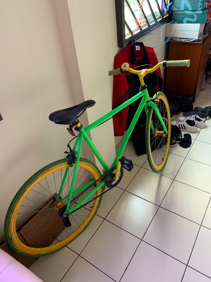 Green Fixie Bike, Sports Equipment, Bicycles & Parts, Bicycles on Carousell