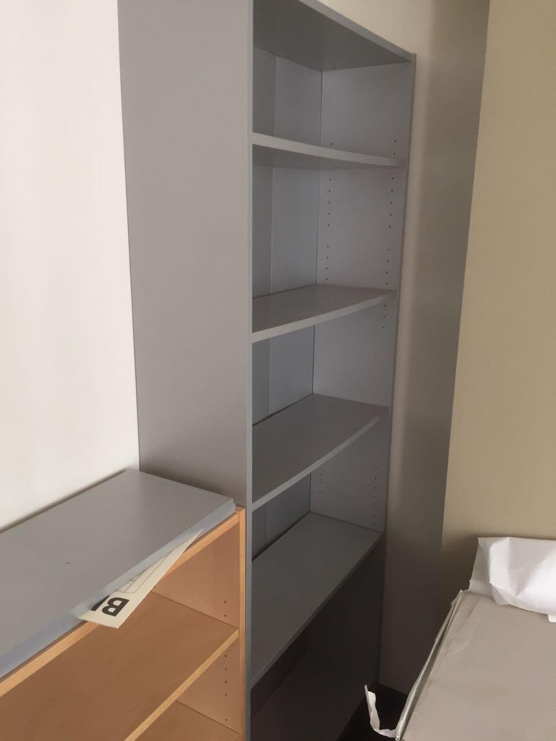 IKEA Billy Grey Bookcase, Furniture, Shelves & Drawers on Carousell