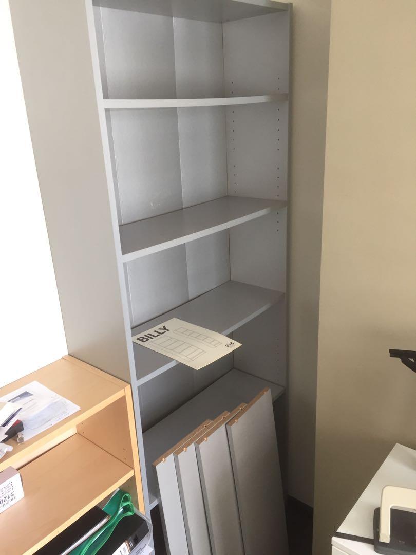 IKEA Billy Grey Bookcase, Furniture, Shelves & Drawers on Carousell