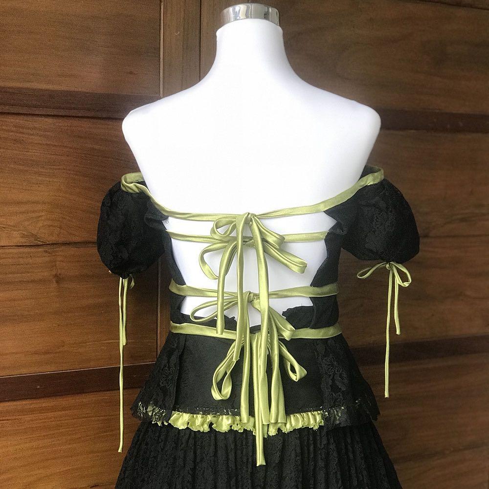 RENEE SALUD Black Lace Off Shoulder Tiered Ball Gown XS, Women's ...