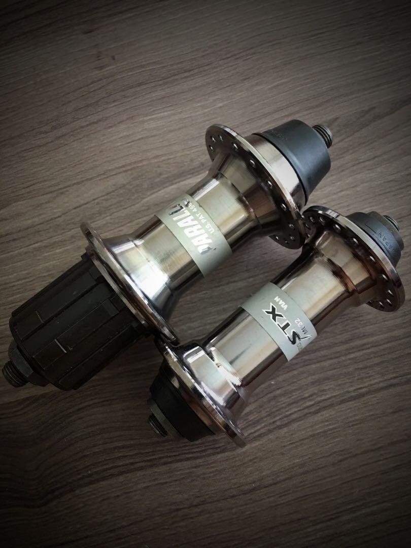 Shimano STX Parallax mtb hub set 32H / Anodized Grey, Sports Equipment ...