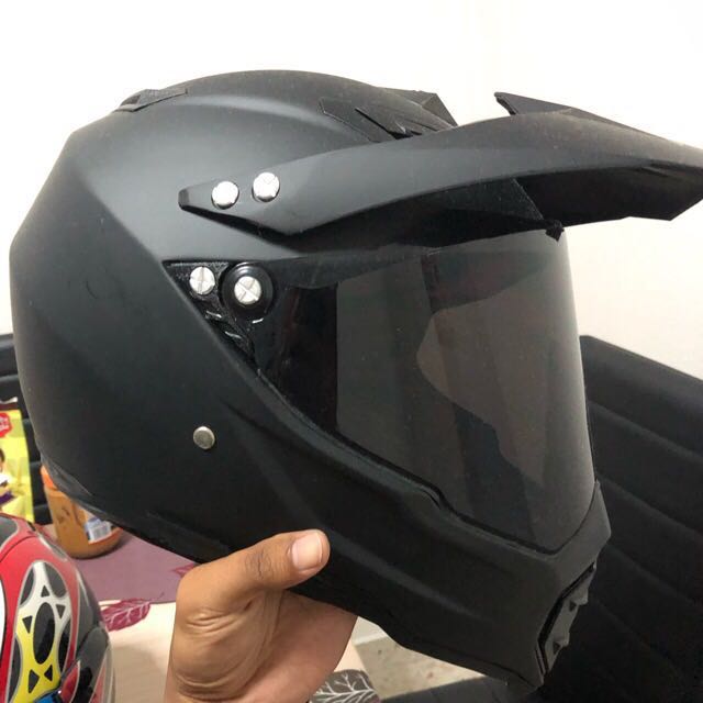 (SOLD) BYE Dual sport helmet matte black, Motorcycles, Motorcycle ...