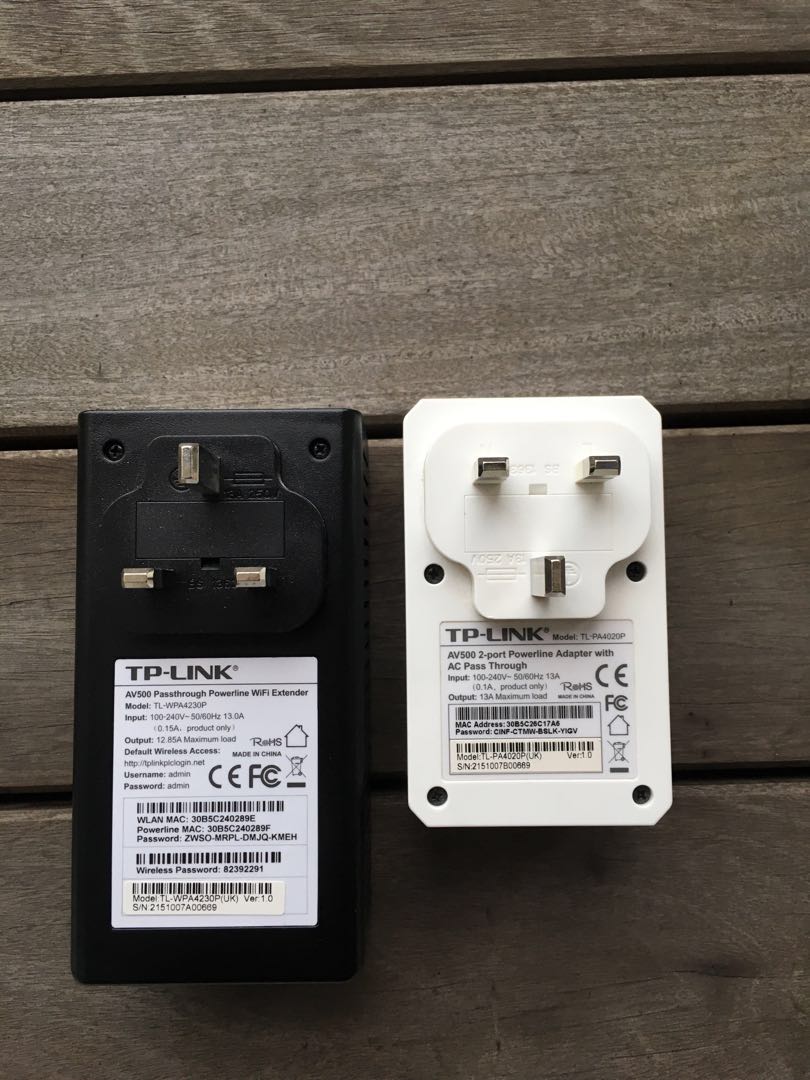 TP-LINK TL-WPA4230P AV500 Passthrough Powerline WIFI Extender ...