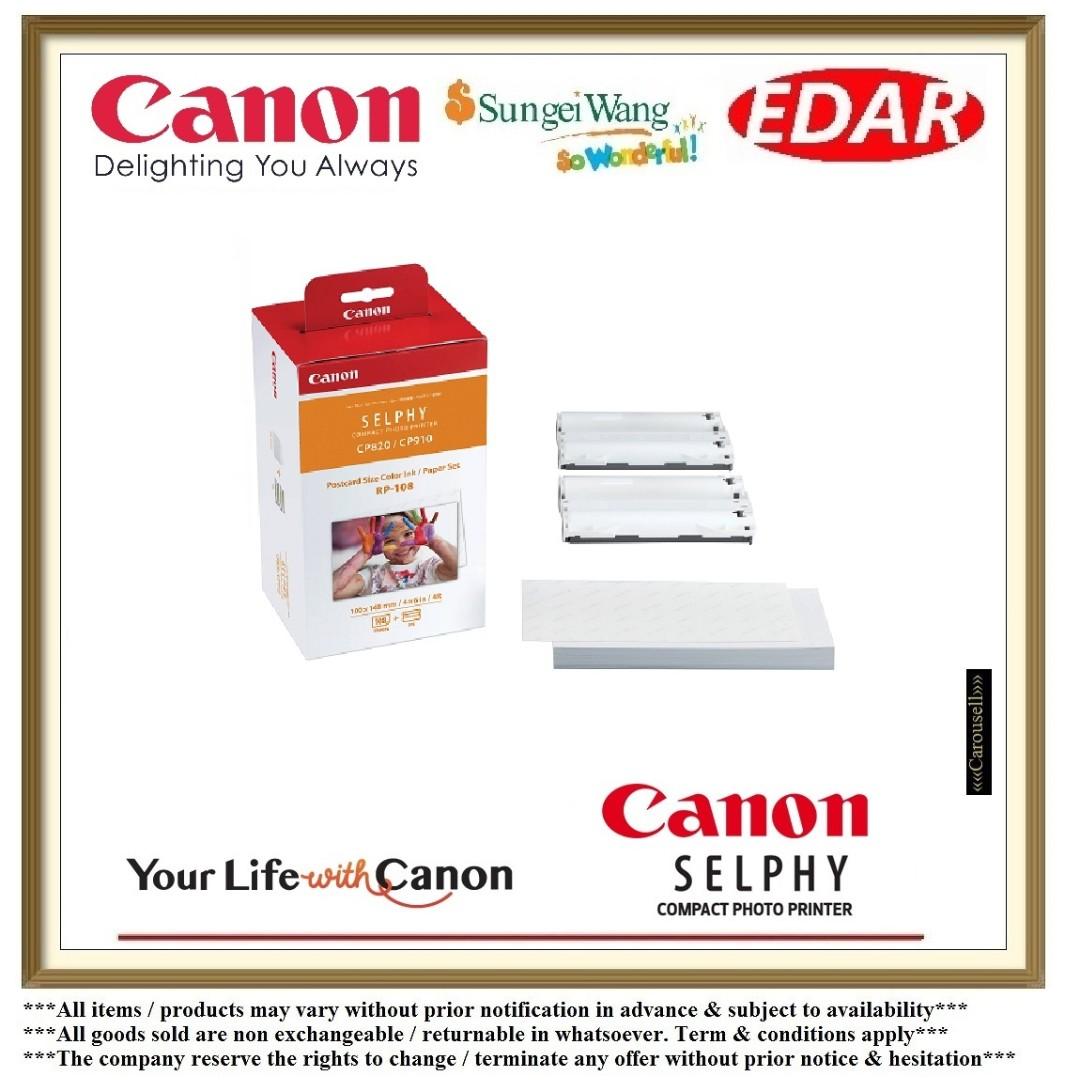 CANON RP-108 COLOUR INK / PAPER SET, Photography, Cameras on Carousell