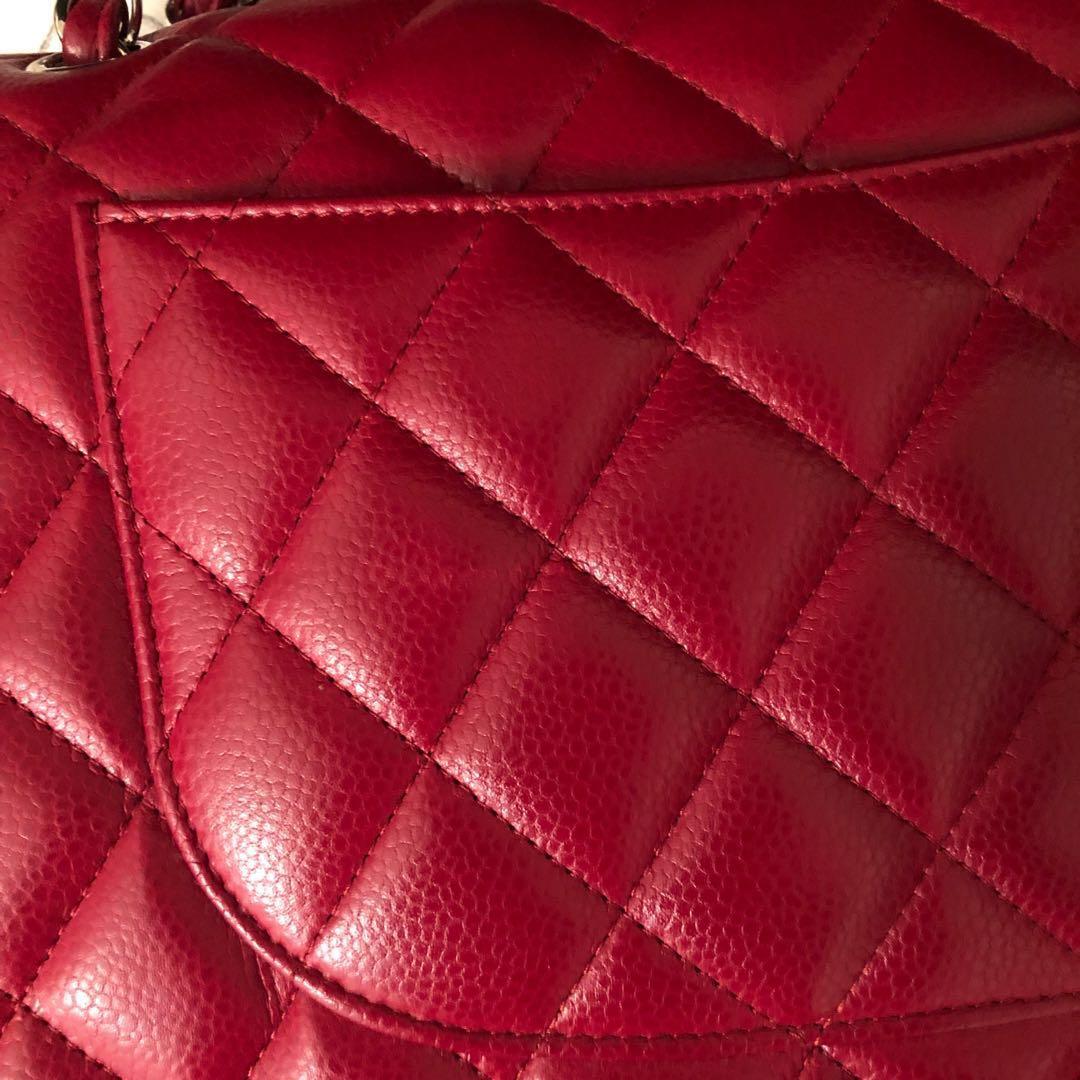 Chanel 12A Red Caviar Jumbo SHW, Luxury, Bags & Wallets on Carousell