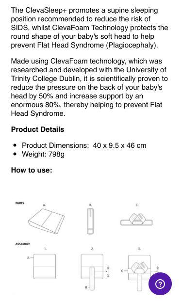 ClevaMama Sleep Positioner, Babies & Kids, Baby Nursery & Kids ...