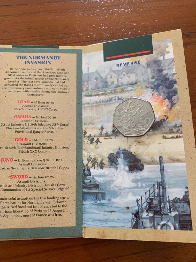 D-Day Landings 50 Pence Commemorative Coin, Hobbies & Toys, Memorabilia ...