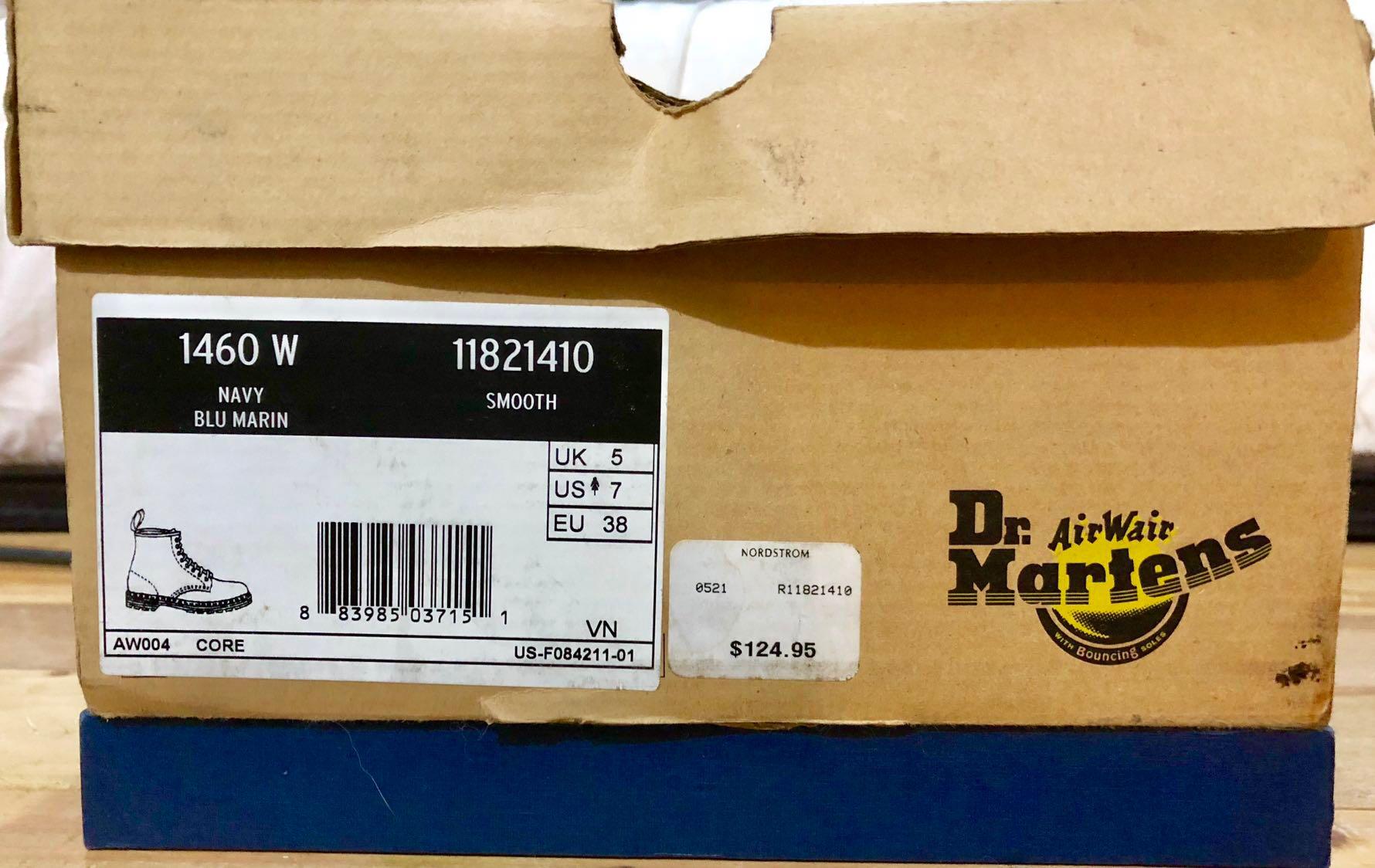 Dr. Martens Airwave Navy Blue Marin Boots (with box and extra shoe lace ...
