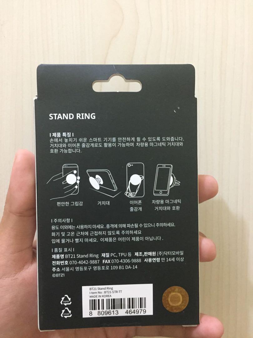Pop socket / Stand Ring TATA BT21 original line friends, Telepon ...