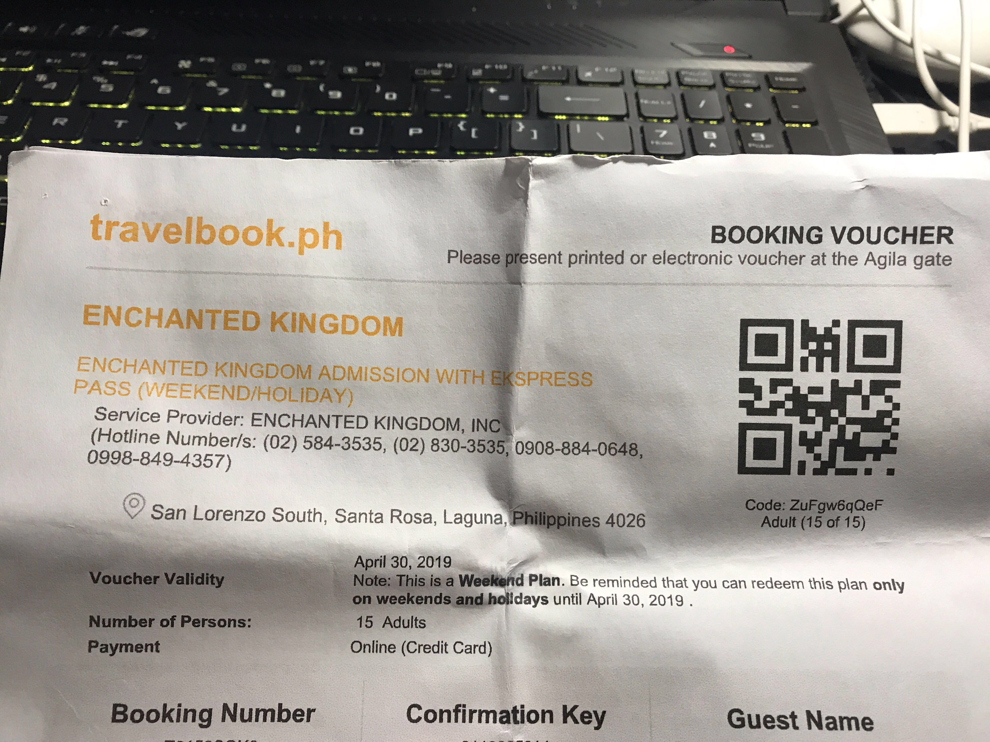 TWO (2) ENCHANTED KINGDOM ADMISSION RIDE-ALL-YOU CAN WITH EKSPRESS PASS ...