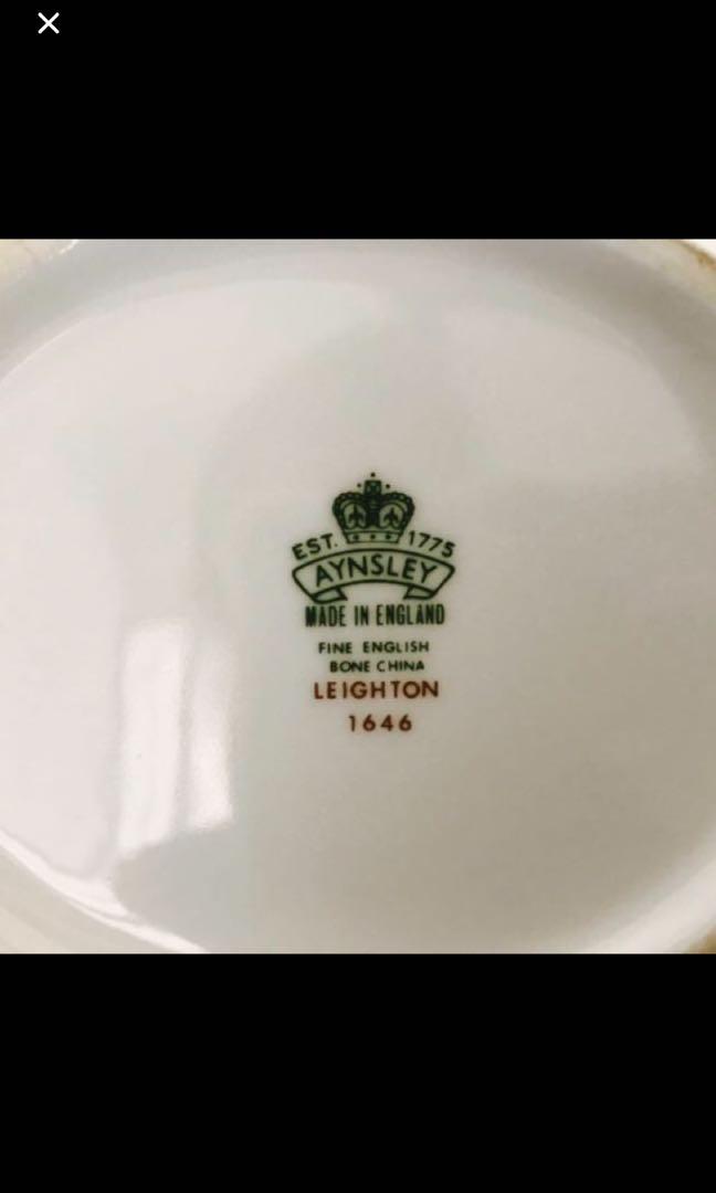 Vintage Aynsley England Bone China “Leighton” Teapot, Furniture & Home ...