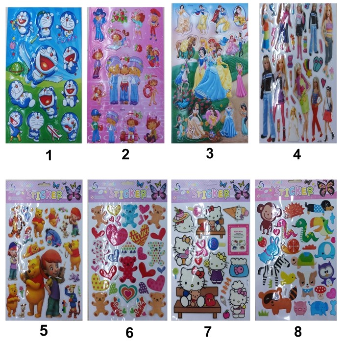 Cartoon 3D Sticker A4 Size (3pcs), Babies & Kids, Baby Nursery & Kids ...
