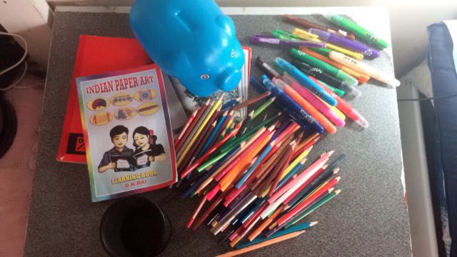 Coloring Set(Sketch Pad,Coloring Pencils,Crayons,Oil Pastel,Indian ...