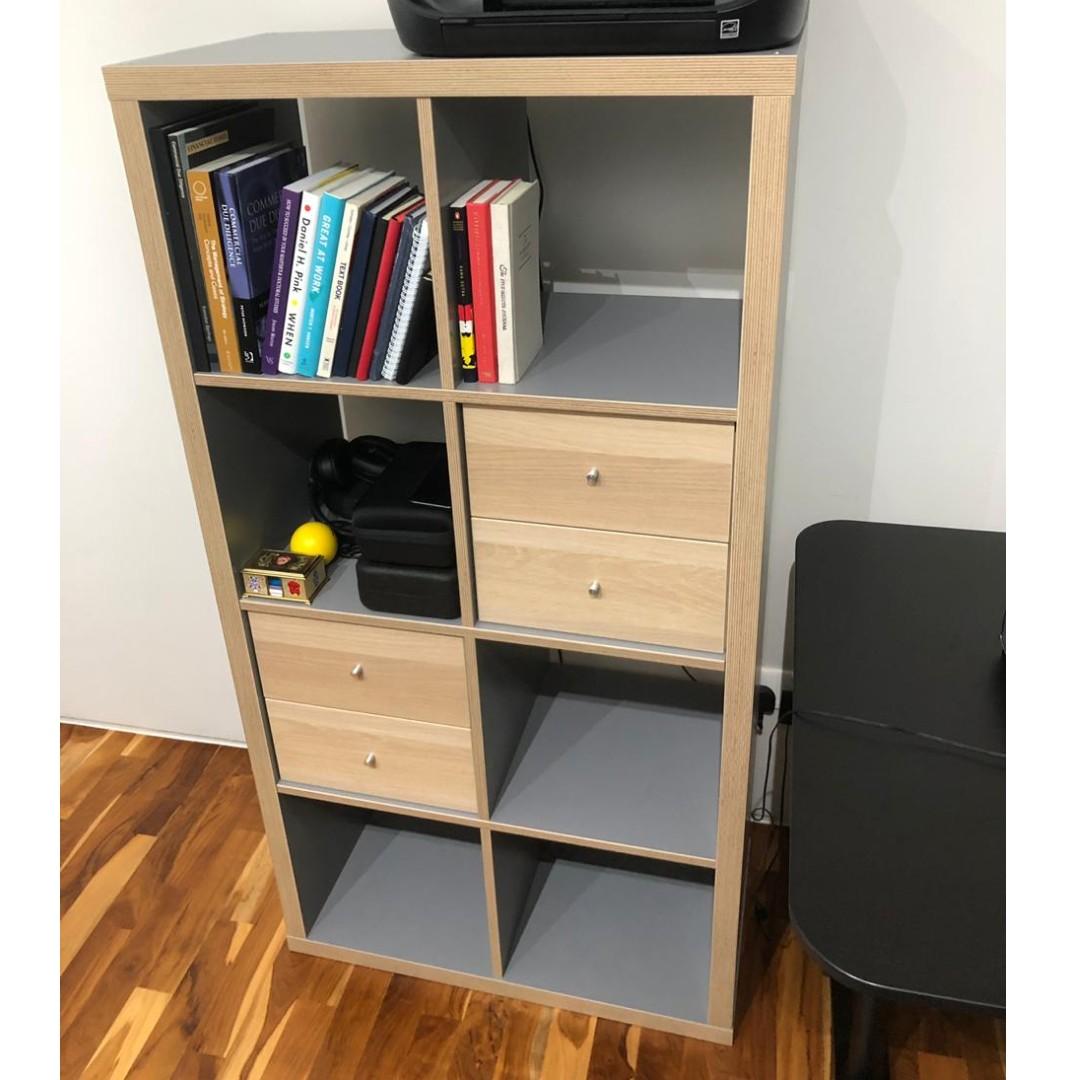 Kallax Bookcase IKEA with 2 drawers, Furniture & Home Living, Furniture ...