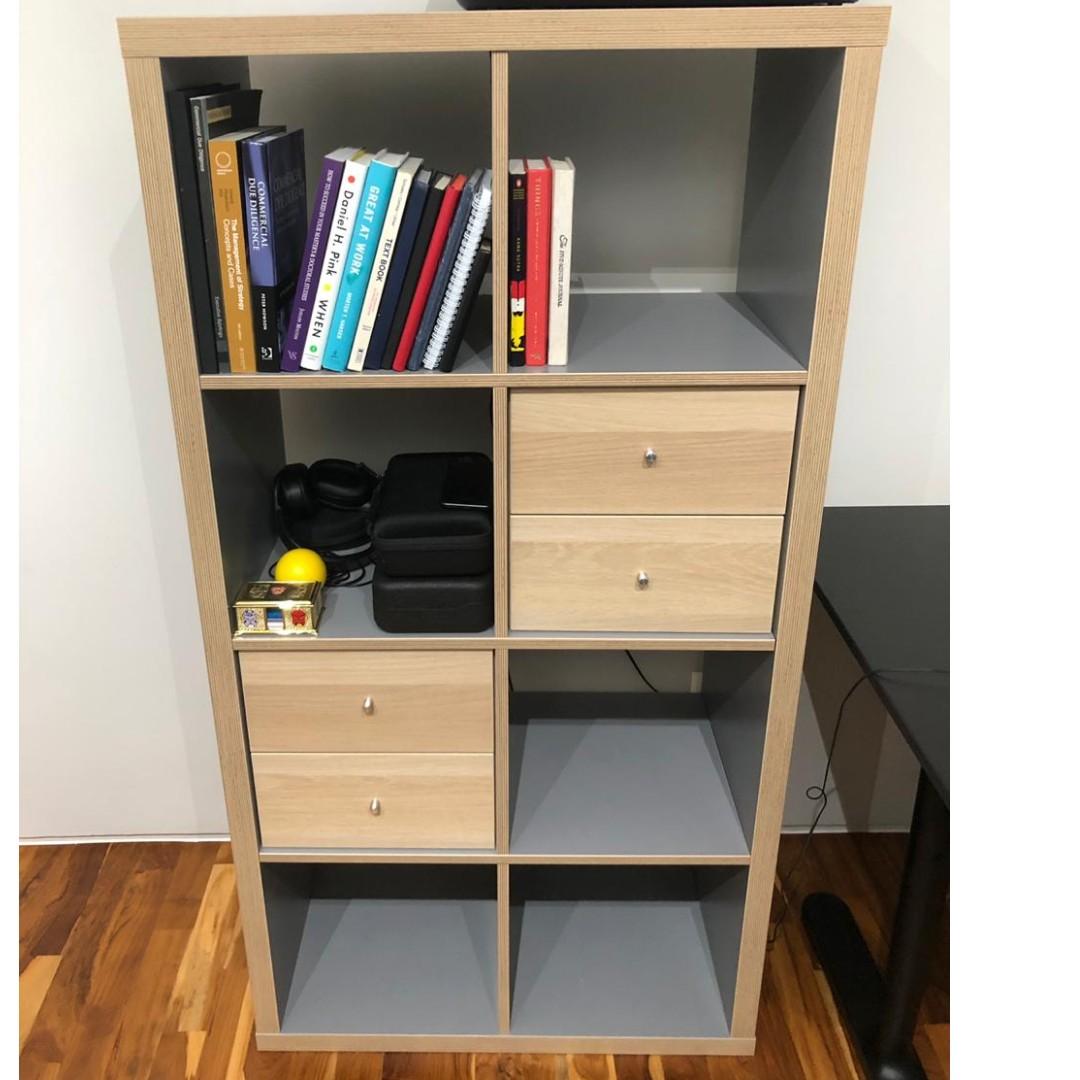 Kallax Bookcase IKEA with 2 drawers, Furniture & Home Living, Furniture ...
