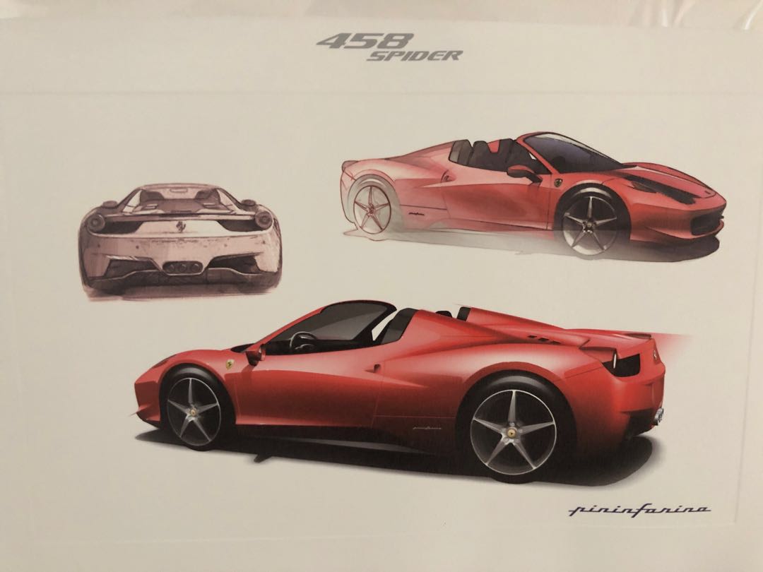Original Ferrari Hand-drawn prints x3, Hobbies & Toys, Stationery ...