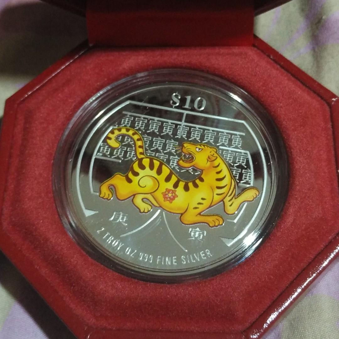 Year of the Tiger, 1986 Singapore Mint Cupro Nickel Uncirculated Coin ...