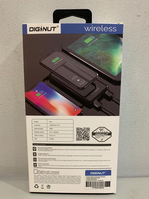 BRAND NEW DIGINUT WIRELESS POWER BANK 10000mAH, Mobile Phones & Gadgets ...