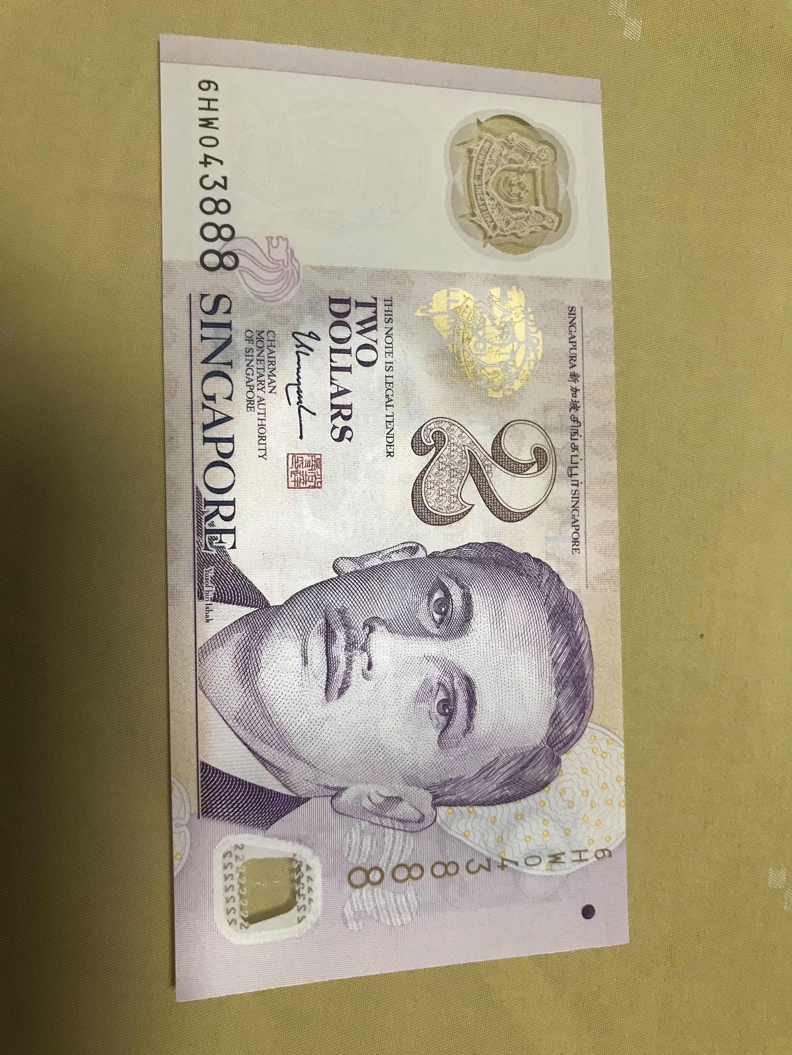 Brand New S$2 notes with rare numbers, Everything Else on Carousell