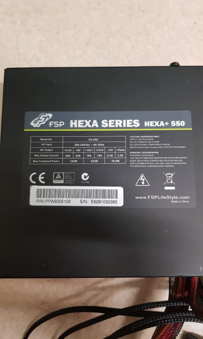 FSP Hexa+ 550w PSU, Computers & Tech, Parts & Accessories, Networking ...