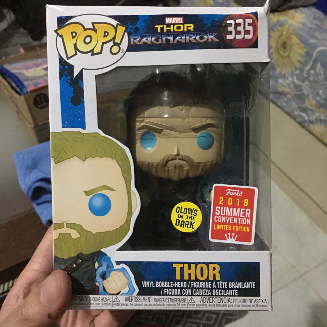 Funko pop marvel thor ragnarok thor sce 2018 glow in the dark exclusive ...