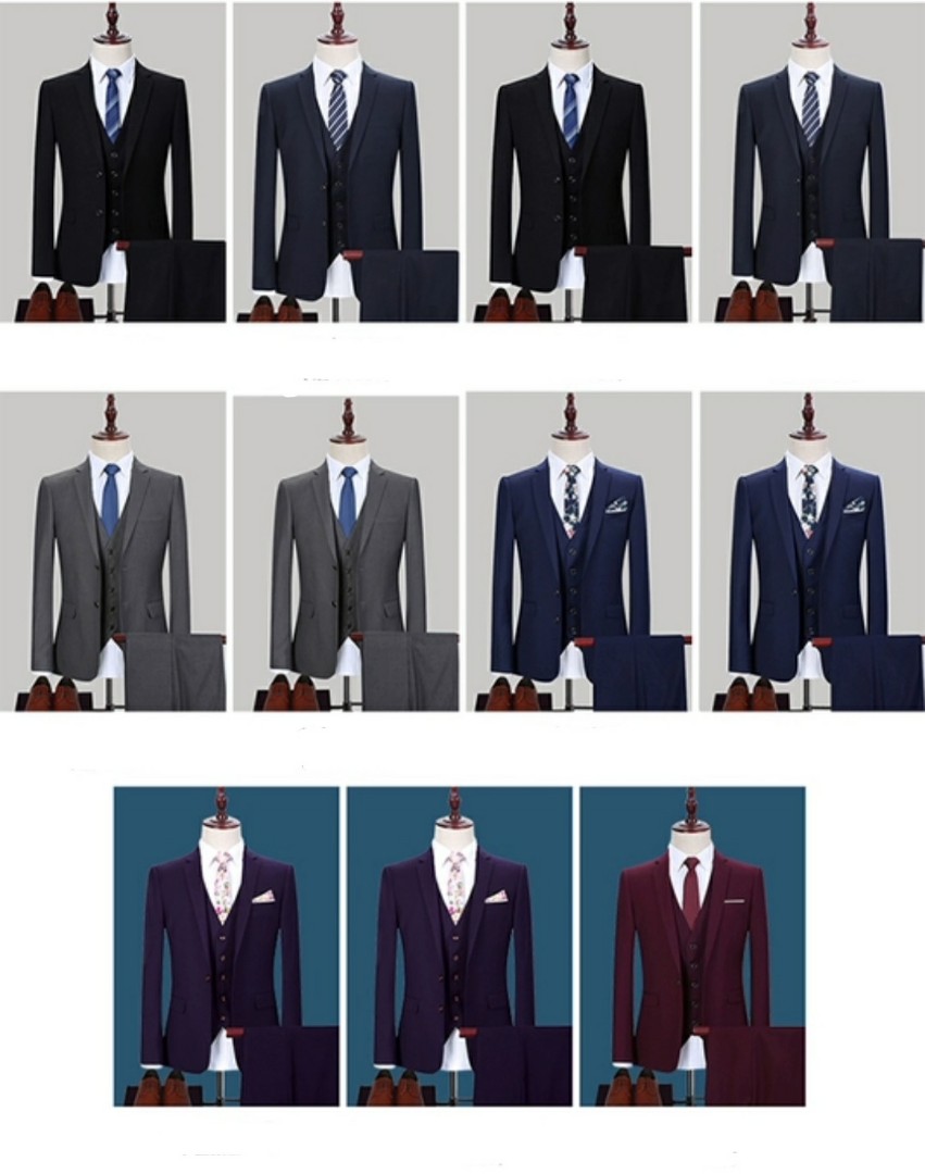 GREY SUIT 7pc. BLUE SUIT. BLACK SUIT. MAROON SUIT MEN PURPLE SUIT Men ...