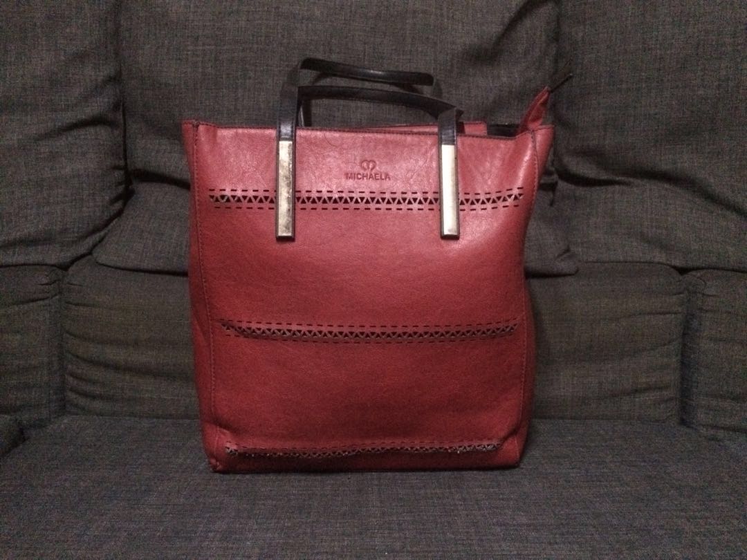 Michaela Red Leather Bag, Women's Fashion, Bags & Wallets, Cross-body ...