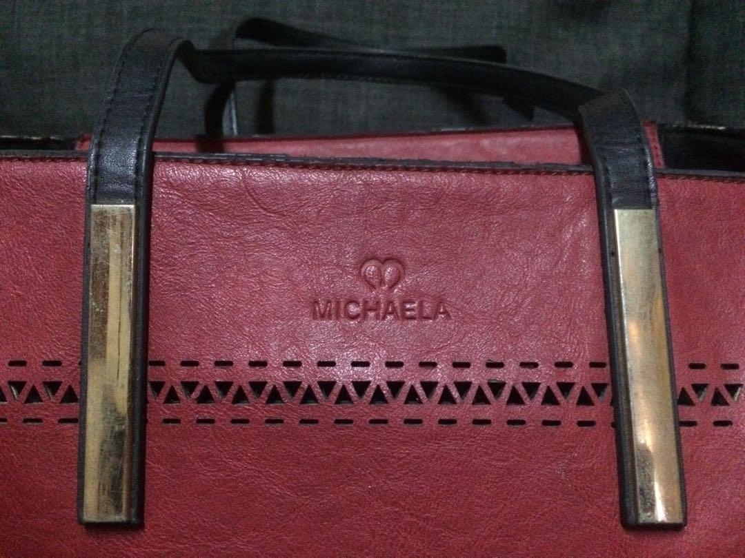 Michaela Red Leather Bag, Women's Fashion, Bags & Wallets, Cross-body ...