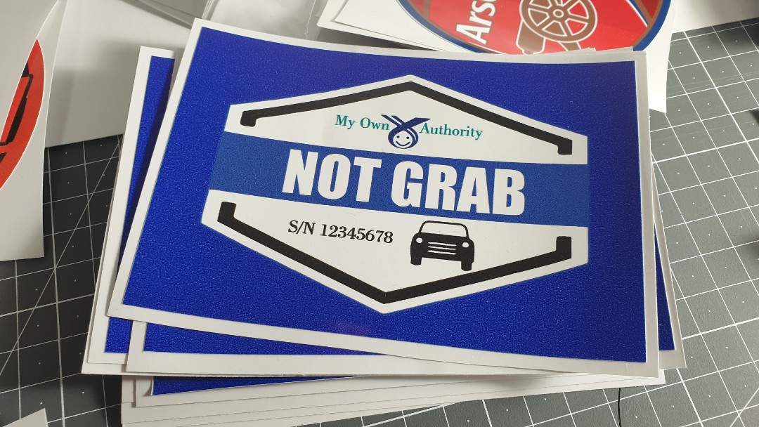 Not Grab car decal, Car Accessories, Accessories on Carousell