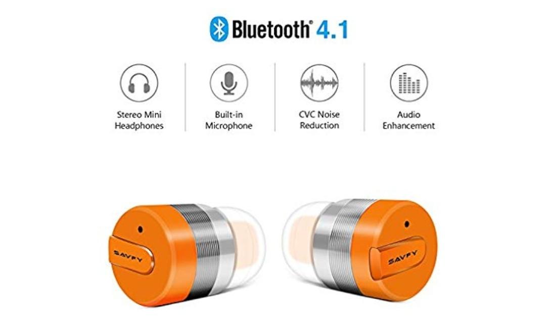 SAVFY True Wireless Headphone Mini Bluetooth Headphones 4.1 Sports In ...