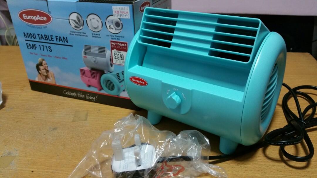 EuropAce Mini table fan, Furniture & Home Living, Lighting & Fans, Fans ...