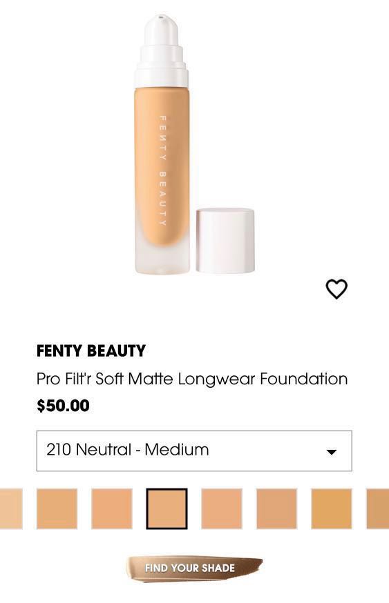 Fenty Beauty Pro Filter Foundation Shade 210, Beauty & Personal Care ...
